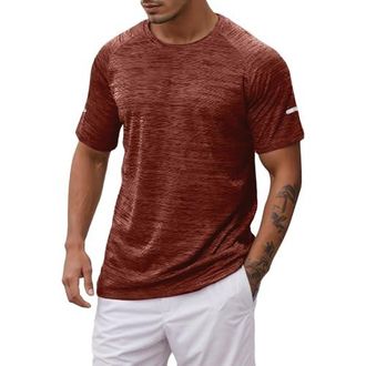 Generic T-shirts pour hommes en coton col rond l&eacute;ger haut loisirs confortable respirant extensible dans de nombreuses couleurs hommes t-shirts d&eacute;t&eacute; basiques t
