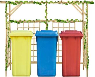 vidaXL Pergola de jardin pour poubelles triples Bois de pin imprégné Vidaxl