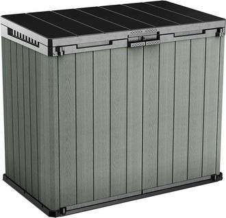 Dmora Gartenschrank Napanee, Gartenm&ouml;bel, Mehrzweck-Gartenschrank, Container f&uuml;r Balkon oder Garage, 140x80 h120 cm, Gr&uuml;n - Dmora