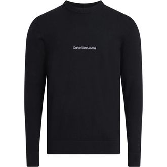 Calvin Klein Homme, Pulls, Noir, Taille: S Pull Noir avec Logo Contrasté