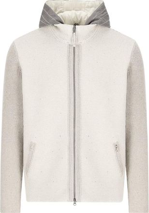 Luis Trenker Strickjacke aus Baumwolle mit abnehmbarer Kapuze in