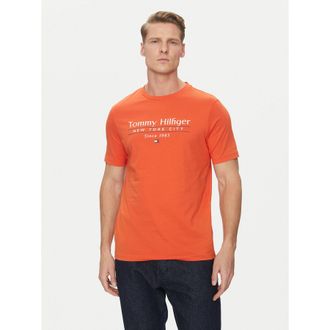 Tommy Hilfiger T-Shirt Center Stack MW0MW38621 Orange Regular Fit