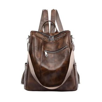 Generic Sac &agrave; Dos Femme &Eacute;l&eacute;gant en Cuir Souple Multifonctionnel avec Bandouli&egrave;re Amovible pour Bureau et &Eacute;cole