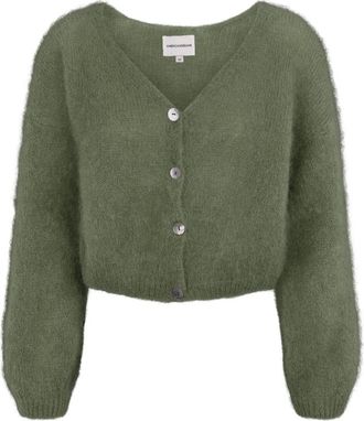 Americandreams Americandreams, Femme, Pulls, Vert, Taille: 44 FR Cornelia Cropped Cardigan