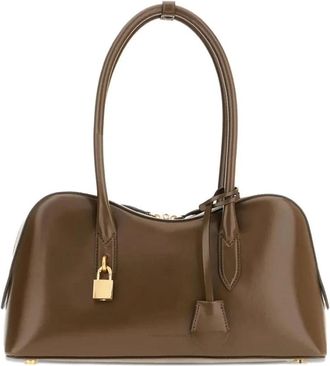 Stella McCartney Femme, Sacs, Brun, Taille: ONE Size Ryder Medium Padlock Shoulder Bag