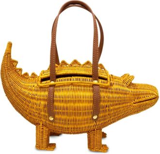 Serpui Serpui, Femme, Sacs, Jaune, Taille: ONE Size Top Handle Wicker Bag