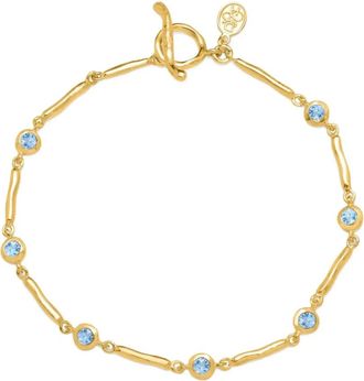 Dower & Hall bracelet à détails en aigue-marine - Or