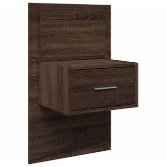 vidaXL Table de chevet murale avec lumi&egrave;res led ch&ecirc;ne marron Vidaxl