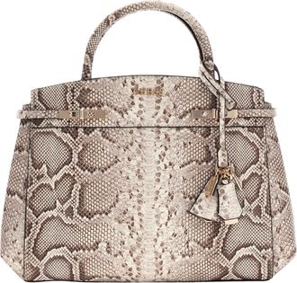 Guess Handtasche Umh&auml;ngetasche Melinda Triple Compartment Satchel Natural taupe