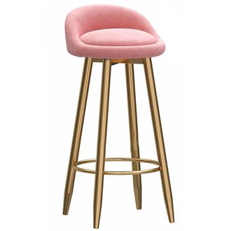 Generic Samt-Barhocker, 66/76 cm hoch, f&uuml;r ESS- und K&uuml;chentheken, Schwarze Metallbeine und Fu&szlig;st&uuml;tze, Tresenhocker f&uuml;r K&uuml;cheninseln, Caf&eacute;s, Kneipen, Bars, bis