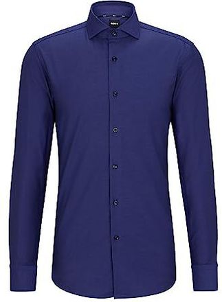BOSS Hommes H-HANK-spread-C6-233 Chemise Slim Fit en Twill de Coton Stretch Facile &agrave; Repasser