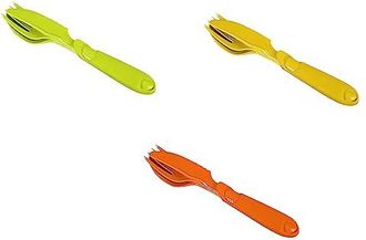 Pratesi FORCHETTA+CUCCHIAIO+COLTELLO, Plastic, Multicolor, one Size