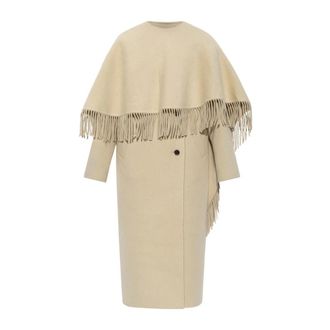 R&oacute;he Wendemantel mit Fransen - - Jackets - Damen - Beige - M