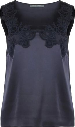 Alberta Ferretti Top en satin - Femme - Tops - Bleu - Taille: 44 FR