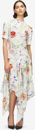 Alexander McQueen Meadow Floral asymmetrisches Kleid - Item 861420QZAQV9015