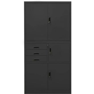 vidaXL Armoire de bureau Anthracite 90x40x180 cm Acier - Vidaxl