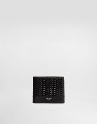 Dolce & Gabbana Woven Plong&eacute; Calfskin Wallet - Mann Geldb&ouml;rsen Und Kleinlederwaren Schwarz Onesize