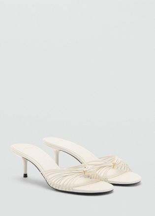 Mango Riemchensandale mit Absatz wei&szlig; - Damen - 35 - MANGO