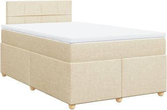 vidaXL Giroletto A Molle Con Materasso Crema 120x190 Cm In Tessuto Vidaxl