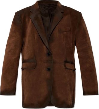 Acne Studios Femme, Vestes, Brun, Taille: 40 FR Suede Suit Jacket