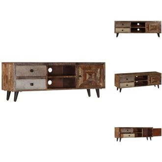 vidaXL Vidaxl - TV-Schrank 118x30x40 cm Massivholz Mango - TV-Schrank - Holzm&ouml;bel - Mangoholz - Rustikal - Wohnzimmerm&ouml;bel