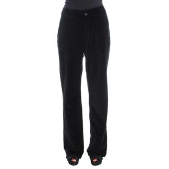 Ermanno Scervino Baumwollhose mit geradem Bein aus Samt - - Trousers - Damen - Schwarzk - L