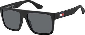 Tommy Hilfiger Lunettes de Soleil TH 1605/S Matte Black/Grey 56/16/140 homme