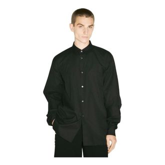 Comme Des Gar&ccedil;ons Homme, Chemises, Noir, Taille: L Chemise en gabardine de coton &agrave; manches superpos&eacute;es