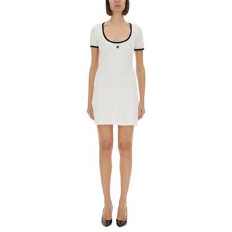 Courr&egrave;ges Femme, Robes, Blanc, Taille: 40 FR Mini Dress Holistic Contrast
