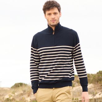 Bexley Vladiac - Pull homme marine et ecru