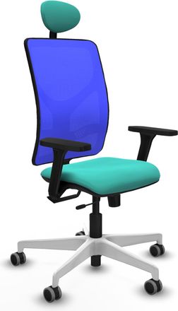 Piqueras y Crespo Stuhl f&uuml;r &Uuml;berwachungsh&uuml;tten mit 3D-Armen, h&ouml;henverstellbarer Lendenwirbelst&uuml;tze und festem Kopfteil, ausgestattet mit Syncro/Traslack und Schneidesch