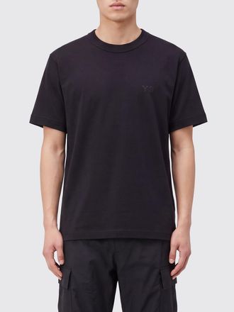 Yohji Yamamoto Rundhals-T-Shirt aus Baumwolle mit Ton-in-Ton-Logo