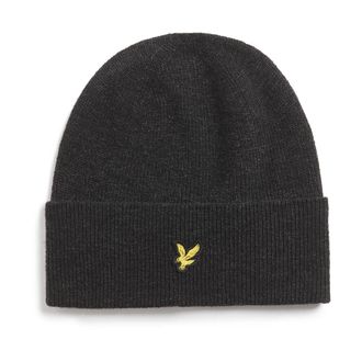 Lyle & Scott Lammwollmischung Rippstrick-M&uuml;tze - - Accessories - Herren - Schwarzk - ONE SIZE