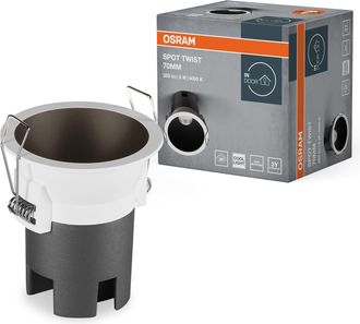 Osram SPOT TWIST Einbau-Downlight, schwarz, 5W, 400lm, 840 WT, 70mm Durchmesser, kaltweiße Lichtfarbe, bis zu 90% Energieersparnis im Vergleich zu Halogen-D