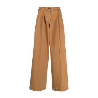 Gabriele Pasini Weite Baumwollhose - - Trousers - Damen - Braun - S