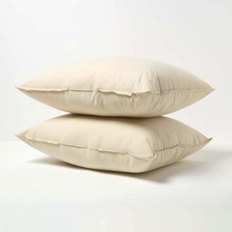 Homescapes 2er-Set Bio-Kissen 60x70 cm, GOTS Bio-Baumwolle mit hypoallergener Super-Mikrofaserfüllung, als Kopfkissen oder Füllkissen für dekorative Bezüge