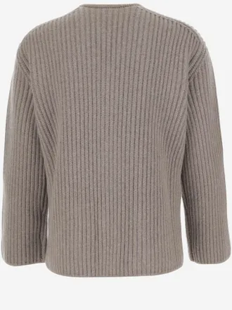 Bottega Veneta Mens Wool Cardigan Beige Sweater