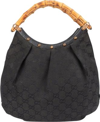 Gucci Crossbody Bags - Gucci GG Monogram Bamboo Handbag - Gr. unisize - in Schwarz - für Damen
