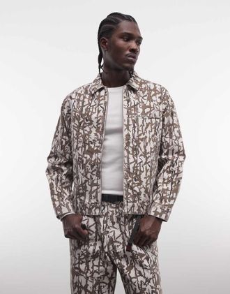 Gramicci Taos - Veste densemble en toile &agrave; motif - Gris roseaux