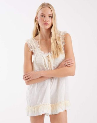 Free People Wish Me Luck - Combishort - Ivoire-Blanc
