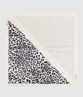 Jeanne Vouland Foulard Pino Modal Soie Pois L&eacute;opard