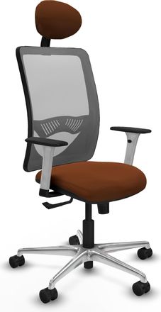 Piqueras y Crespo Remote-Arbeitsstuhl Zulema mit wei&szlig;en und schwarzen Armlehnen, h&ouml;henverstellbarer Lendenwirbelst&uuml;tze und festem Kopfteil, ausgestattet mit 3 Positione