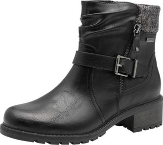 Jana Damen Boot Flat TEX + VEGAN Mode-Stiefel, Black, 41 EU