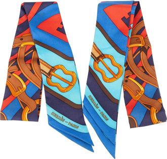 Herm&egrave;s T&uuml;cher & Schals - Hermes Bleu Silk Twilly Set - Gr. unisize - in Bunt - f&uuml;r Damen