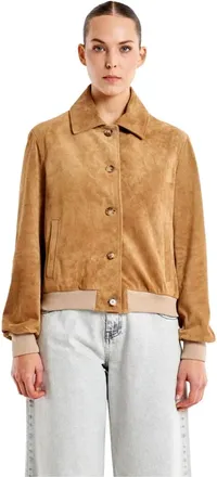 Vicolo Femme, Vestes, Brun, Taille: 38 FR Blouson Aviateur