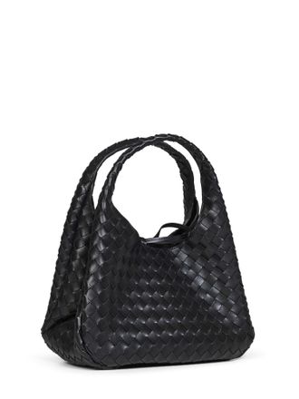 Bottega Veneta Womens Shoulder Bag Campana Black Lambskin Handbags Hand