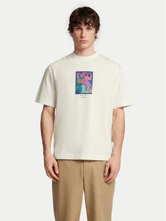 Selected T-Shirt Will 16097225 Écru Relaxed Fit