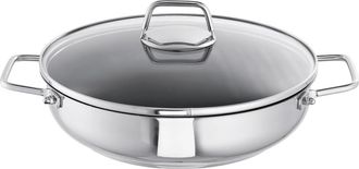 Schulte Ufer beschichtete Schmorpfanne Wega aus Edelstahl mit einem Durchmesser von 26cm, 64056-965-26, Silber