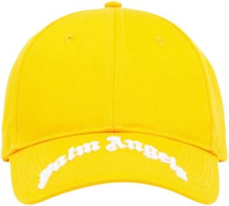 Palm Angels Homme, Accessoires, Jaune, Taille: ONE Size Curved Logo Cap