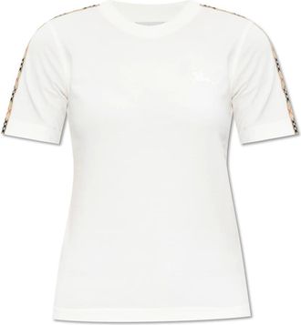 Burberry T-shirt avec logo brod&eacute; - Femme - Tops - Blanc - Taille: 42 FR